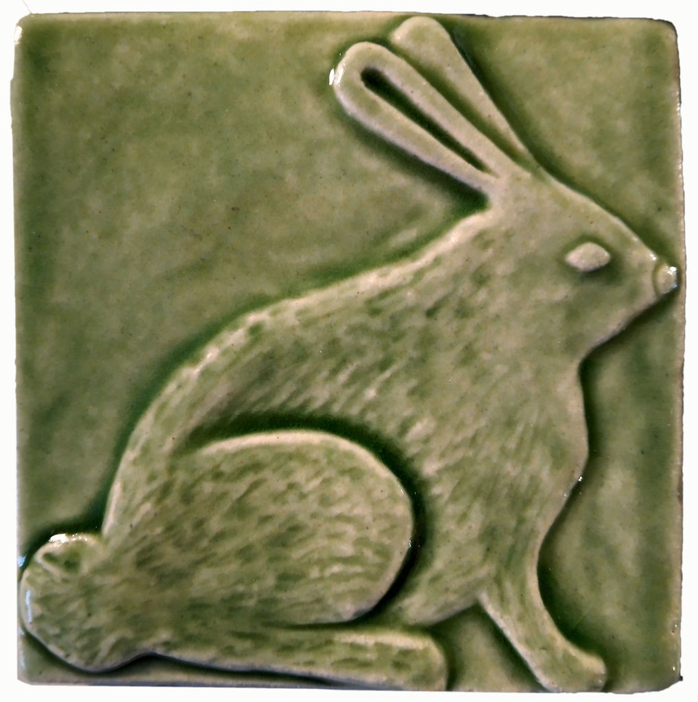 Rabbit 4"x4" Ceramic Handmade Tile | 4 Inch by 4 Inch Handmade Tiles