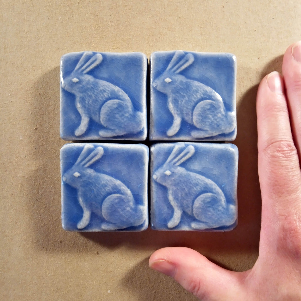 Rabbit (facing left) 2"x2" Ceramic Handmade Tile | 2 Inch by 2 Inch ...