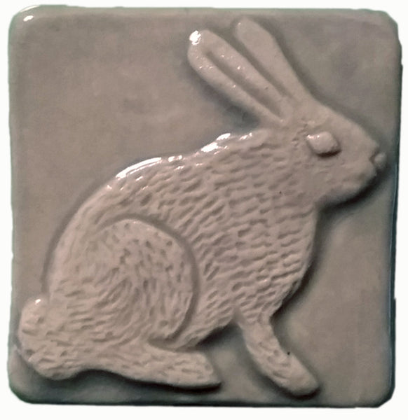 Rabbit (facing right) 2"x2" Ceramic Handmade Tile | 2 Inch by 2 Inch ...