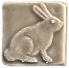 Rabbit (facing right) 2"x2" Ceramic Handmade Tile | 2 Inch by 2 Inch ...