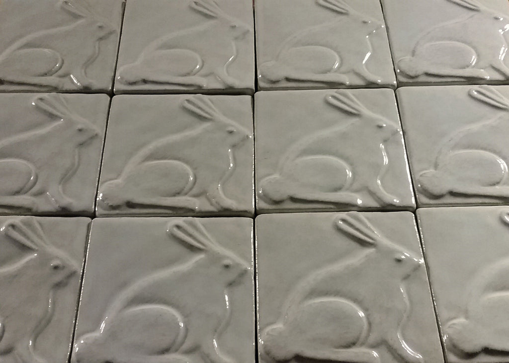 Rabbit 4"x4" Ceramic Handmade Tile | 4 Inch by 4 Inch Handmade Tiles