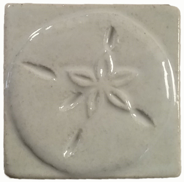 Sand Dollar 3"x3" Ceramic Handmade Tile | 3 Inch by 3 Inch Handmade Tiles