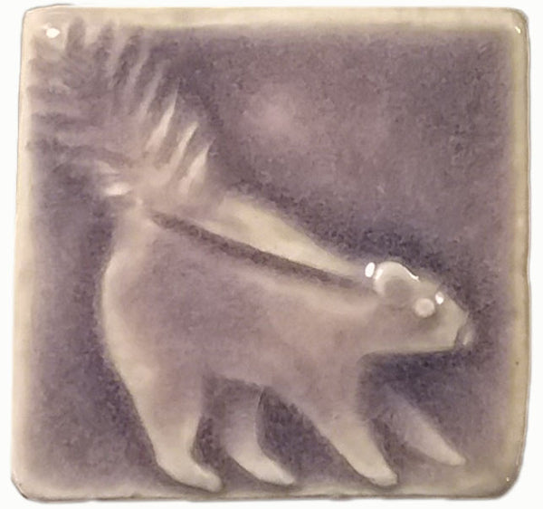Skunk 2"x2" Ceramic Handmade Tile | 2 Inch by 2 Inch Handmade Tiles