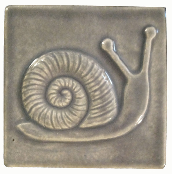 Snail 4"x4" Ceramic Handmade Tile | 4 Inch by 4 Inch Handmade Tiles