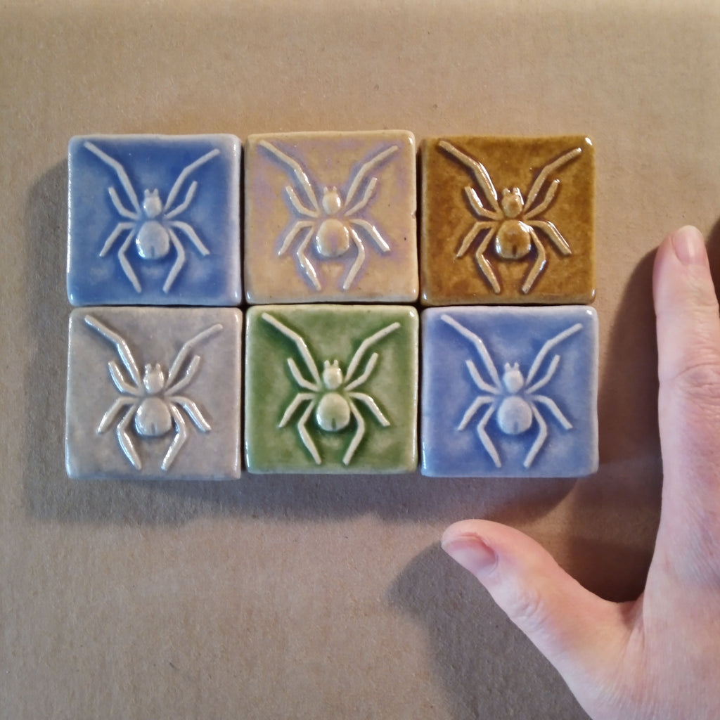 Spider 2"x2" Ceramic Handmade Tile | 2 Inch by 2 Inch Handmade Tiles