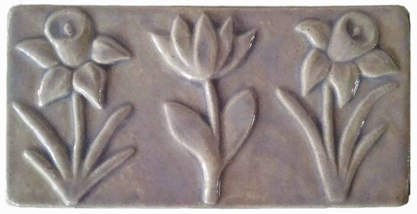 Spring Blooms 4"x8" Ceramic Handmade Tile | 4 Inch by 8 Inch Handmade Tiles