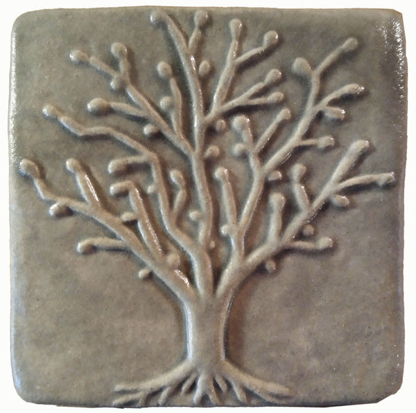 Spring Oak 4"x4" Ceramic Handmade Tile | Handmade Tree Tiles