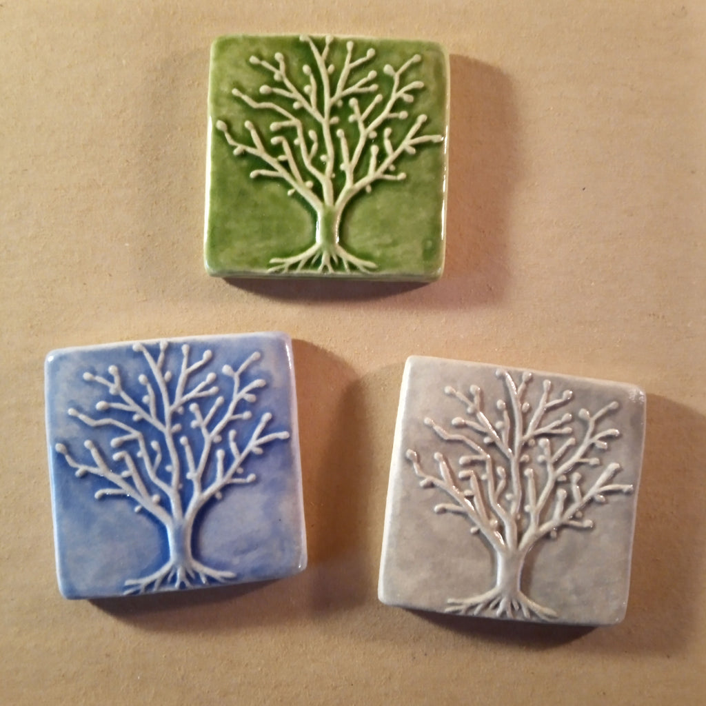 Spring Oak 4"x4" Ceramic Handmade Tile | Handmade Tree Tiles