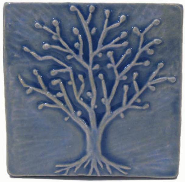 Spring Oak 4"x4" Ceramic Handmade Tile | Handmade Tree Tiles