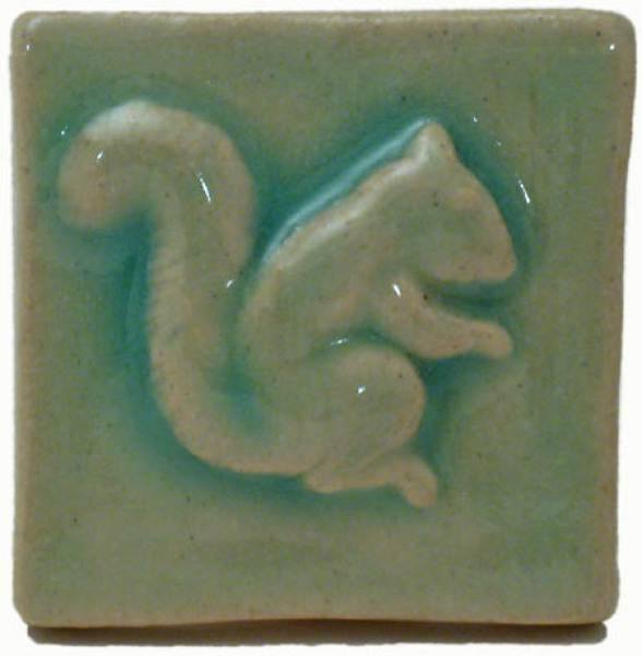 Squirrel 2"x2" Ceramic Handmade Tile | 2 Inch by 2 Inch Handmade Tiles