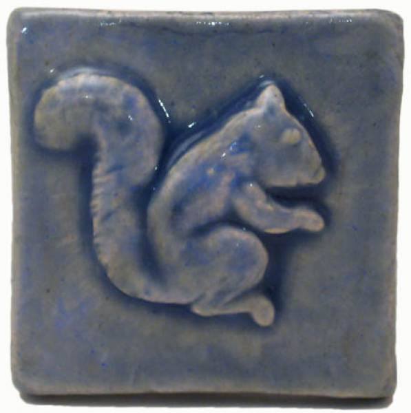 Squirrel 2"x2" Ceramic Handmade Tile | 2 Inch by 2 Inch Handmade Tiles