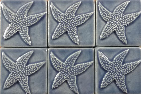 Starfish 3"x3" Ceramic Handmade Tile | 3 Inch by 3 Inch Handmade Tiles