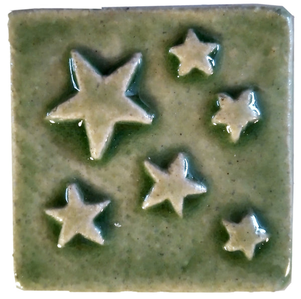 Stars 2"x2" Ceramic Handmade Tile | 2 Inch by 2 Inch Handmade Tiles