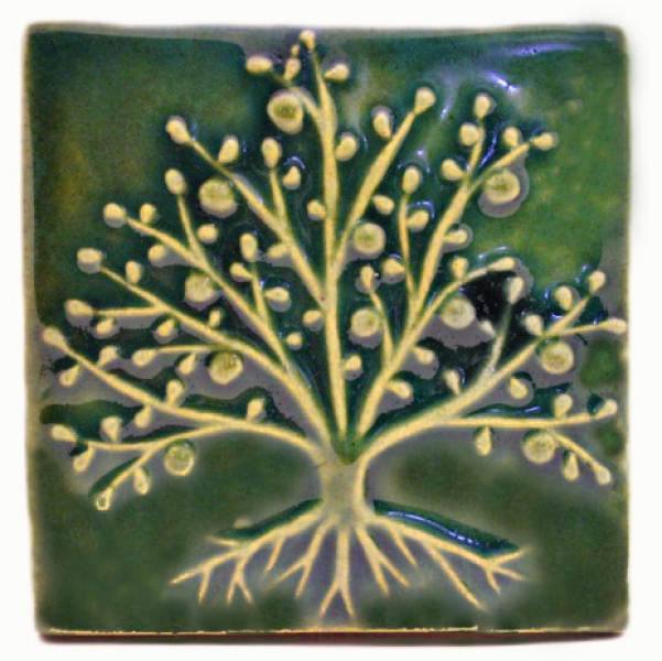 The Tree of Life 4"x4" Ceramic Handmade Tile | 4 Inch by 4 Inch ...