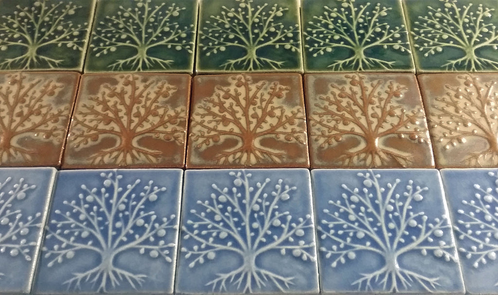 The Tree of Life 4"x4" Ceramic Handmade Tile | 4 Inch by 4 Inch ...