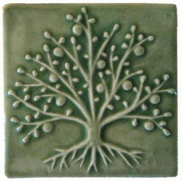 The Tree of Life 4"x4" Ceramic Handmade Tile | 4 Inch by 4 Inch ...