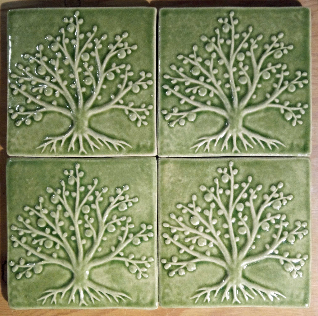 Tree of Life 6"x6" Ceramic Handmade Tile | 6 Inch by 6 Inch Handmade Tiles