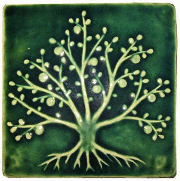 Tree of Life 6"x6" Ceramic Handmade Tile | 6 Inch by 6 Inch Handmade Tiles