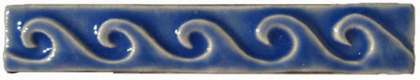 Wave 1"x6" Border Ceramic Handmade Tile | 1 Inch by 6 Inch Handmade Tiles