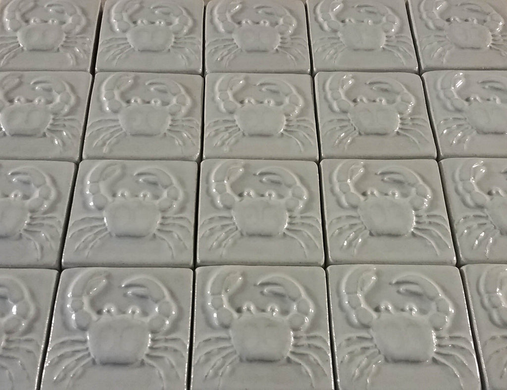 Crab 3"x3" Ceramic Handmade Tile | 3 Inch by 3 Inch Handmade Tiles