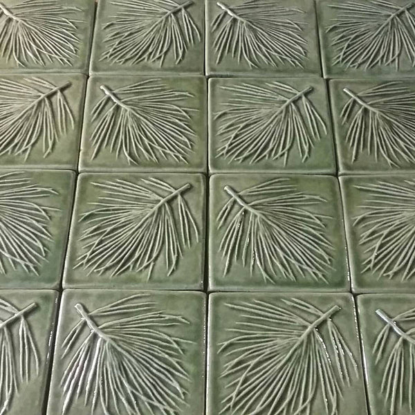 White Pine 4"x4" Ceramic Handmade Tile | 4 Inch by 4 Inch Handmade Tiles