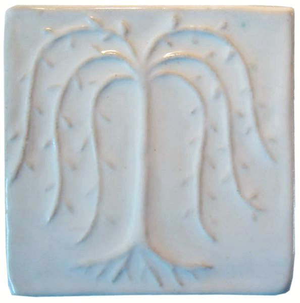 Willow Tree 4"x4" Ceramic Handmade Tile | 4 Inch by 4 Inch Handmade Tiles